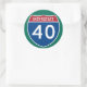 Interstate 40 (I-40) Highway Sign (pack of 6/20) Classic Round Sticker ...