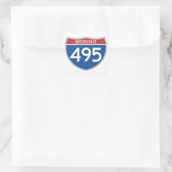Interstate 495 Sign Square Sticker | Zazzle