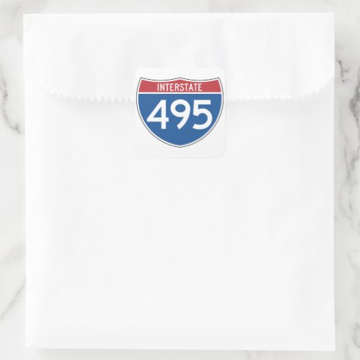 Interstate 495 Sign Square Sticker | Zazzle