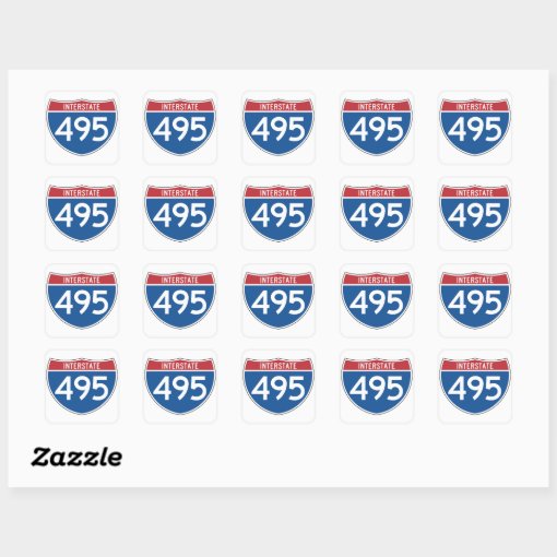 Interstate 495 Sign Square Sticker | Zazzle