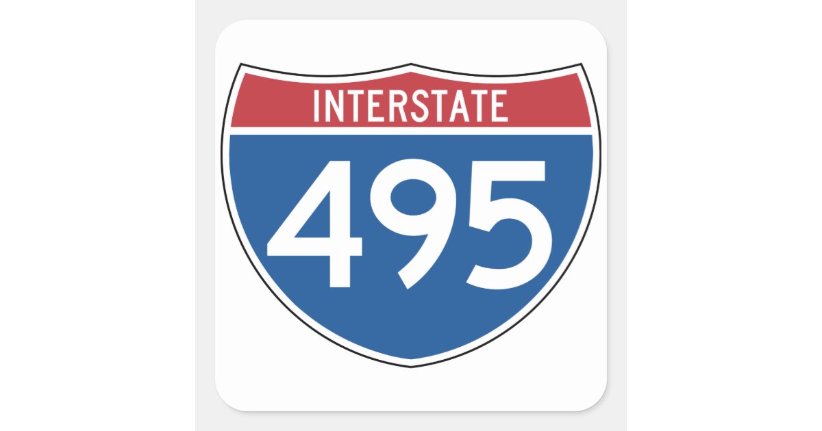 Interstate 495 Sign Square Sticker | Zazzle