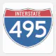 Interstate 495 Sign Square Sticker | Zazzle