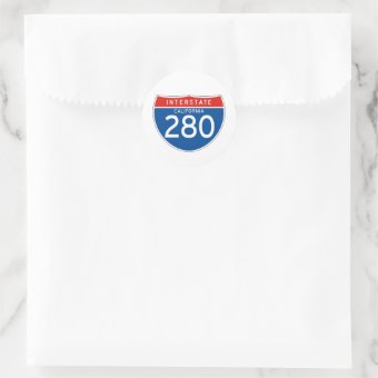 Interstate Sign 280 - California Classic Round Sticker | Zazzle
