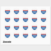 Interstate Sign 280 - California Classic Round Sticker | Zazzle