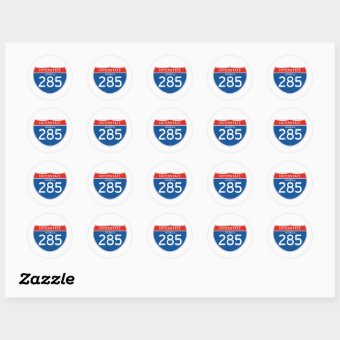 Interstate Sign 285 - Georgia Classic Round Sticker | Zazzle