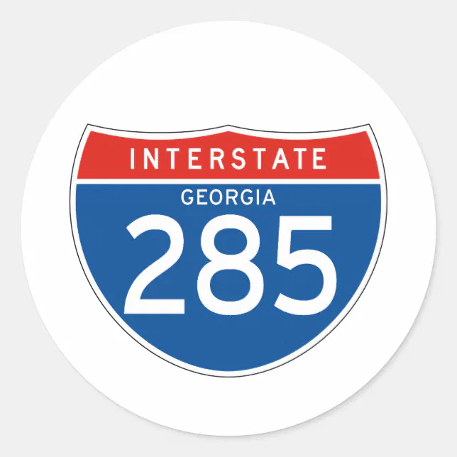 Interstate Sign 285 - Georgia Classic Round Sticker | Zazzle