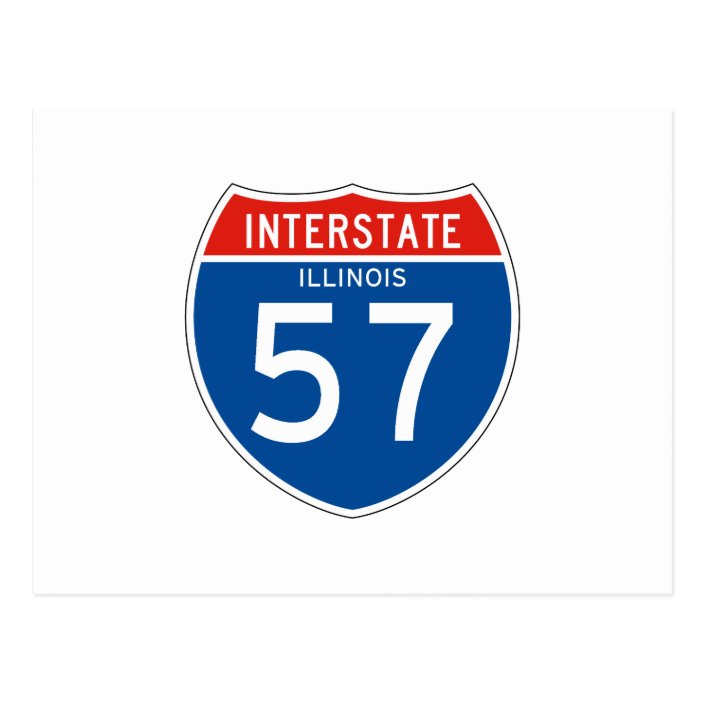 Interstate Sign 57 - Illinois Postcard | Zazzle.com