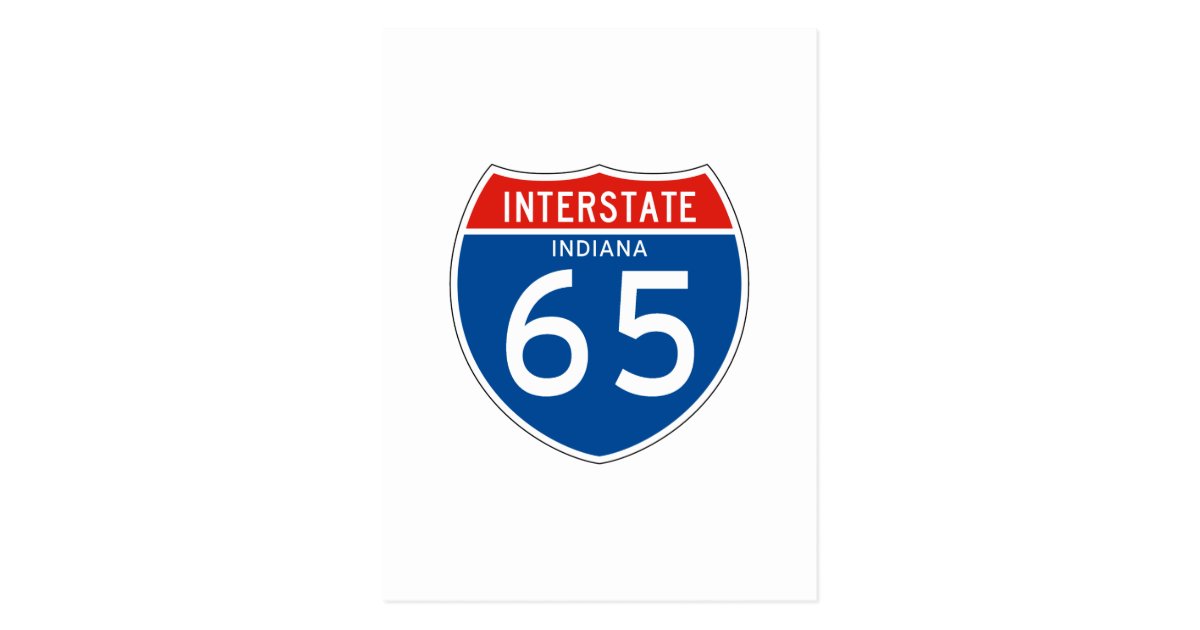 Interstate Sign 65 - Indiana Postcard | Zazzle.com