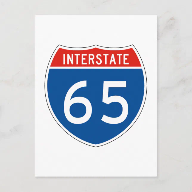 Interstate Sign 65 Postcard | Zazzle