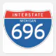 Interstate Sign 696 - Michigan Square Sticker | Zazzle