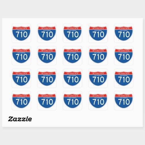 Interstate Sign 710 - California Square Sticker | Zazzle