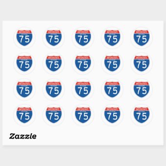 Interstate Sign 75 - Michigan Classic Round Sticker | Zazzle
