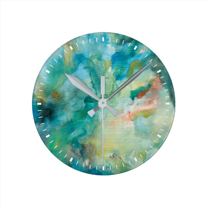 Interstellar | Teal Blue Sky Round Clock | Zazzle.com