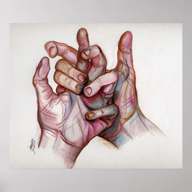 intertwined hands poster | Zazzle