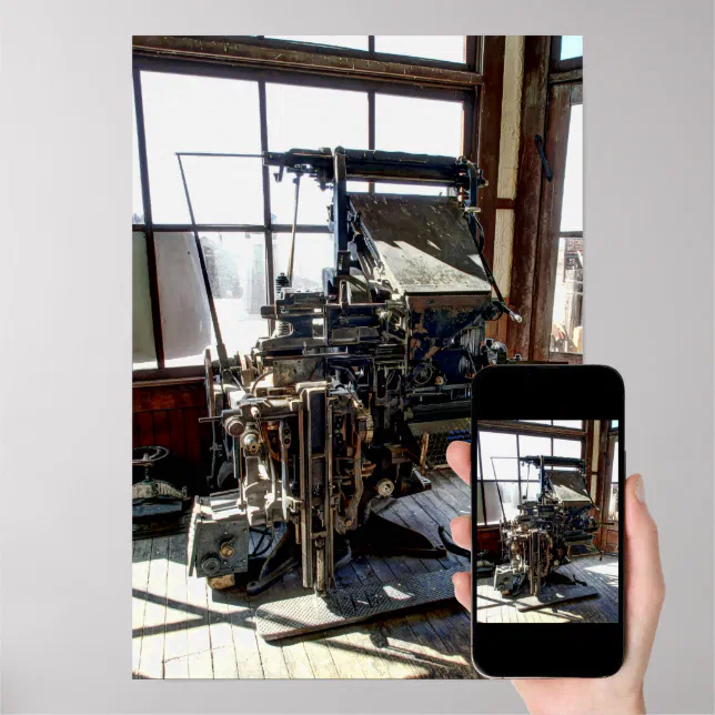 INTERTYPE NEWSPAPER TYPESETTING MACHINE POSTER | Zazzle