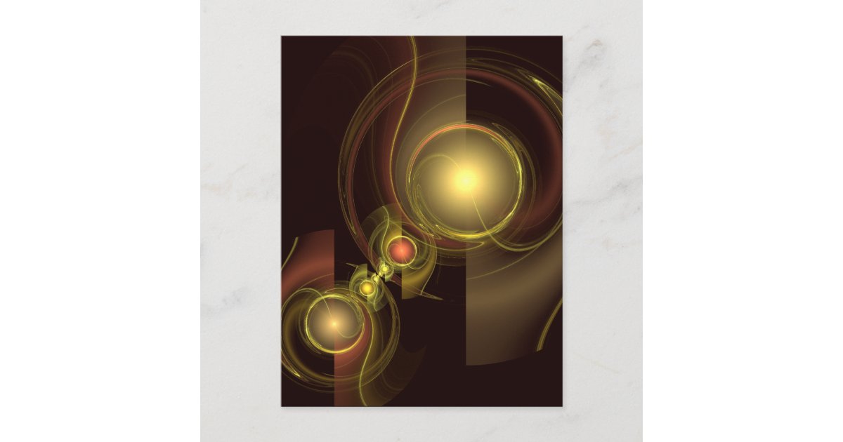 Intimate Connection Golden Energy Abstract Art Postcard | Zazzle