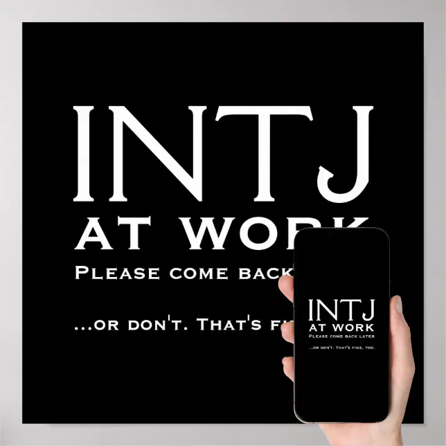 INTJ Myers-Briggs Independent Personality Type Poster | Zazzle