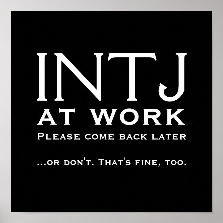 INTJ Myers-Briggs Independent Personality Type Poster | Zazzle