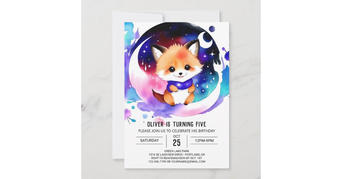 Into the Fantasy Fox Birthday Invitation | Zazzle