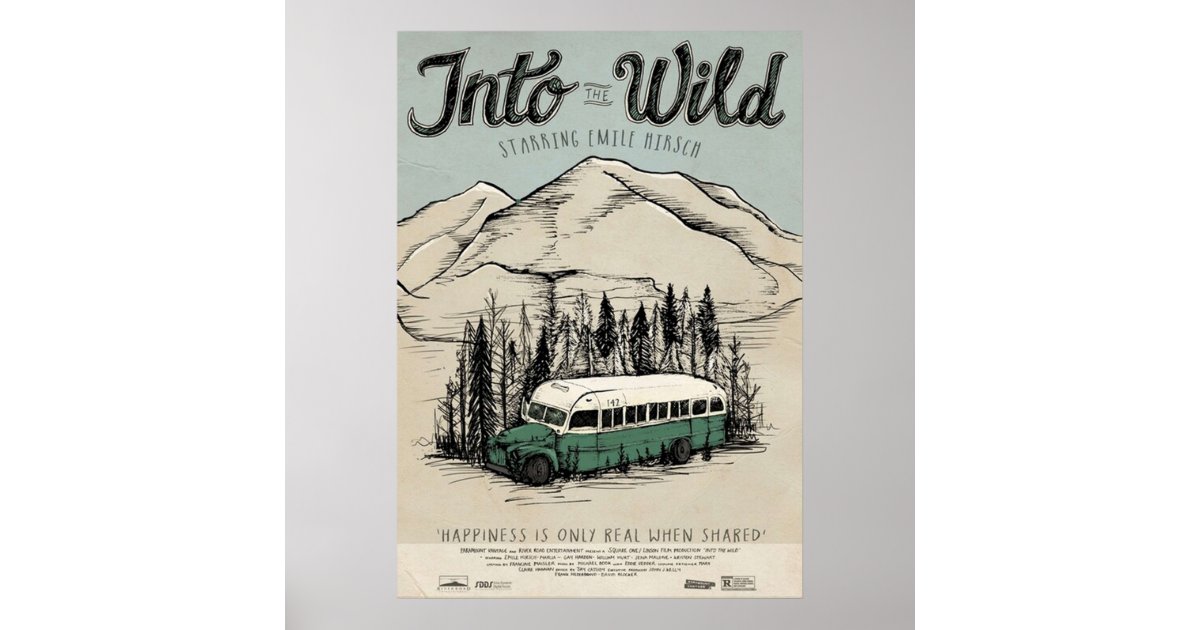 Into The Wild Illustrated Film Poster | Zazzle