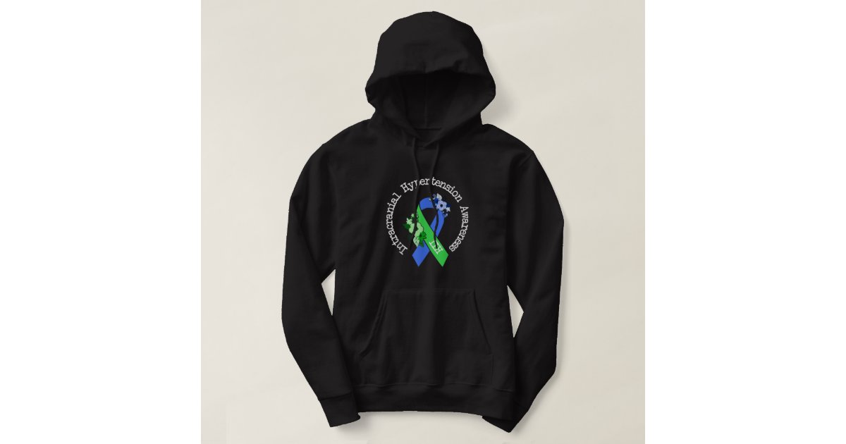 Intracranial Hypertension IIH Awareness Blue Green Hoodie | Zazzle