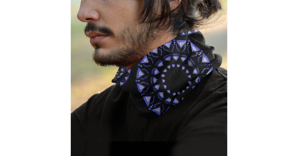intricate bright blue radial shade symmetry bandana | Zazzle