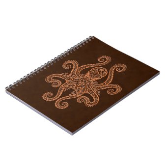 Intricate Brown Octopus Notebook | Zazzle