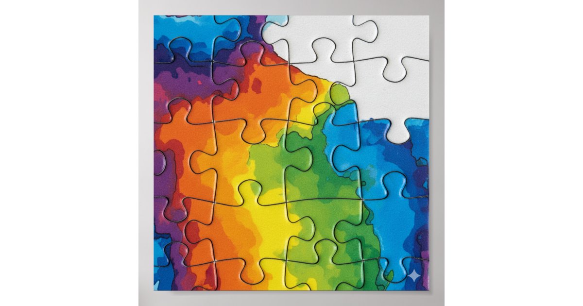 Intricate Macro: Jigsaw Puzzle Interlocking Art Poster | Zazzle