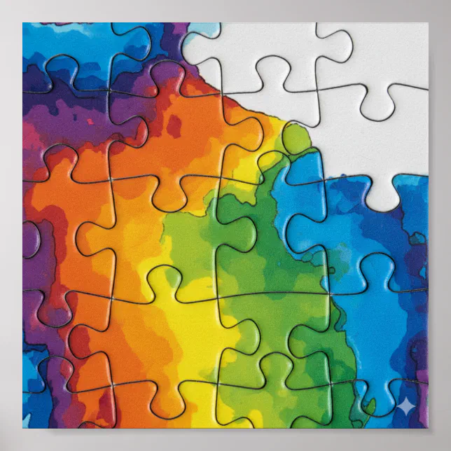Intricate Macro: Jigsaw Puzzle Interlocking Art Poster | Zazzle