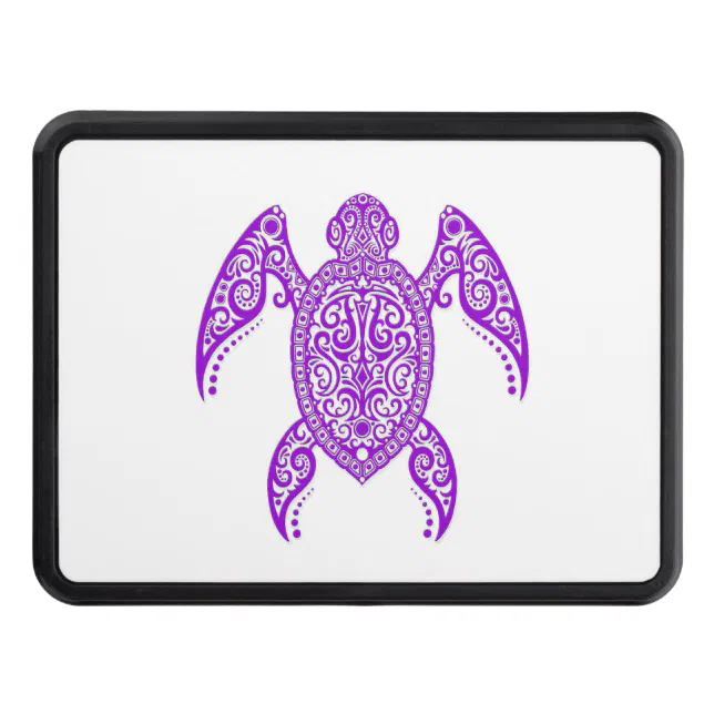 Intricate Purple Sea Turtle on White Trailer Hitch Cover | Zazzle