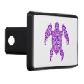 Intricate Purple Sea Turtle on White Trailer Hitch Cover | Zazzle
