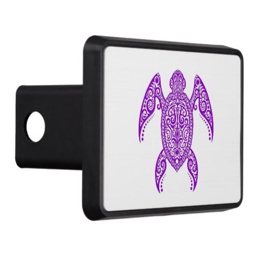 Intricate Purple Sea Turtle on White Trailer Hitch Cover | Zazzle