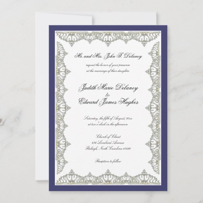Intricate Royal Tiara Border Wedding Invitation | Zazzle.com