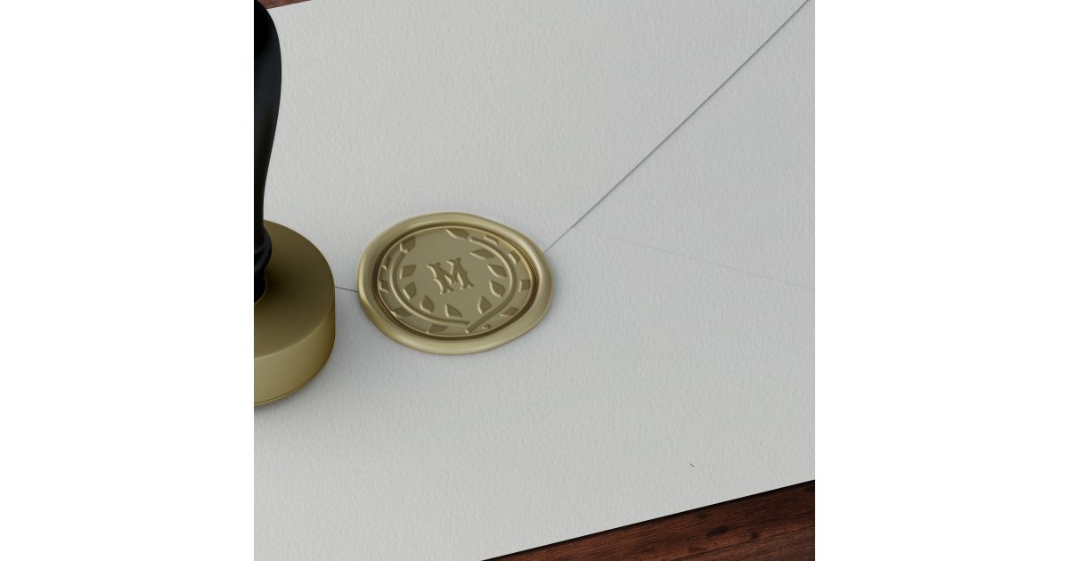 Intricate Vintage Frame Custom Monogram Wax Seal Sticker | Zazzle