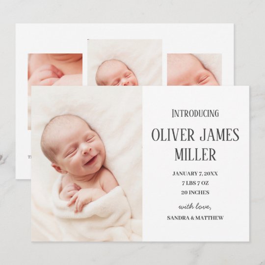 Introducing Baby Birth Announcement Photo Collage | Zazzle.com