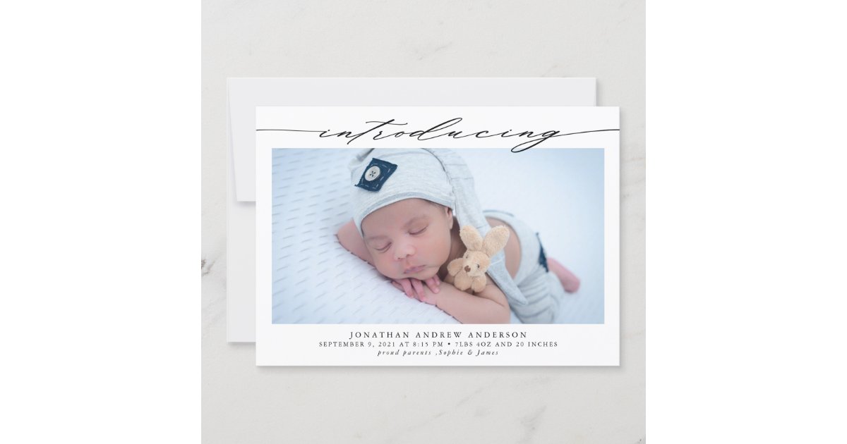 Introducing Baby Birth Photo Collage Announcement | Zazzle