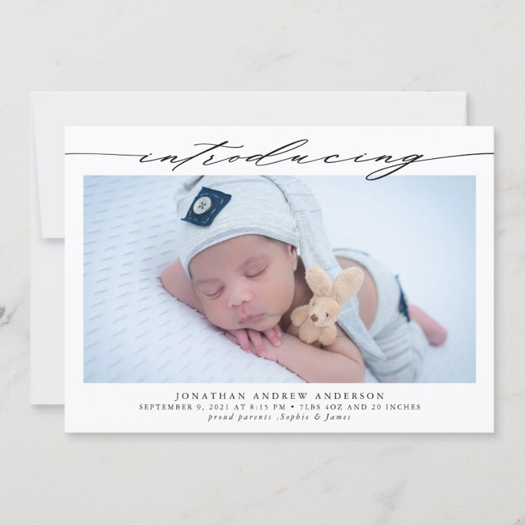 Introducing Baby Birth Photo Collage Announcement | Zazzle