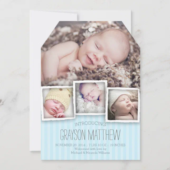 Introducing Baby Boy Birth Announcement | Zazzle