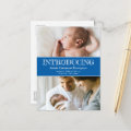 "Introducing" Baby Boy Birth Announcement Postcard | Zazzle