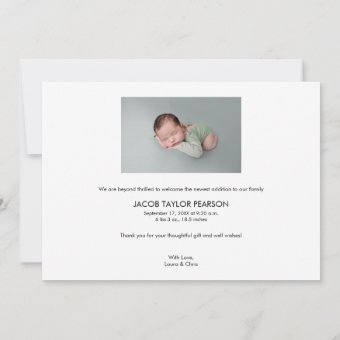 Introducing Baby BOY Birth Custom Newborn photos Announcement | Zazzle