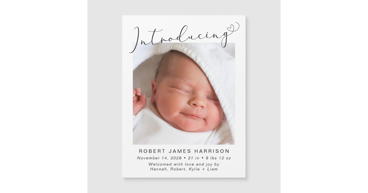 Introducing Baby Photo Birth Announcement | Zazzle