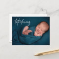 Introducing Baby Photo Custom Birth announcement Postcard | Zazzle
