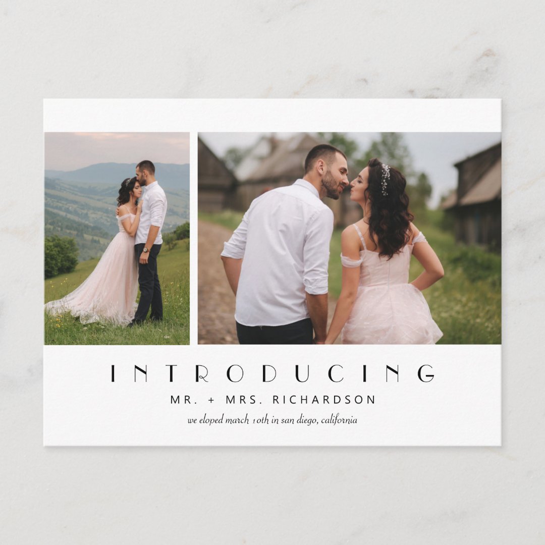 Introducing Elopement Photo Postcard Zazzle