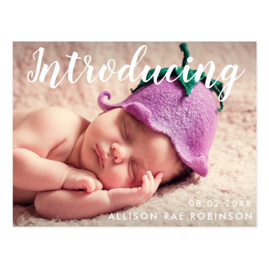 INTRODUCING | new baby announcement photo card | Zazzle.com