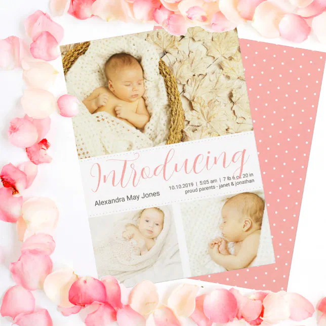 Introducing New Baby Girl Photo Template | Zazzle