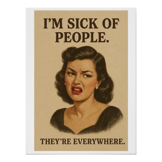 Introvert vintage illustration poster | Zazzle