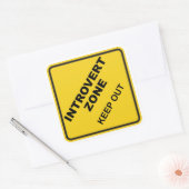 Introvert Zone Keep Out Square Sticker | Zazzle