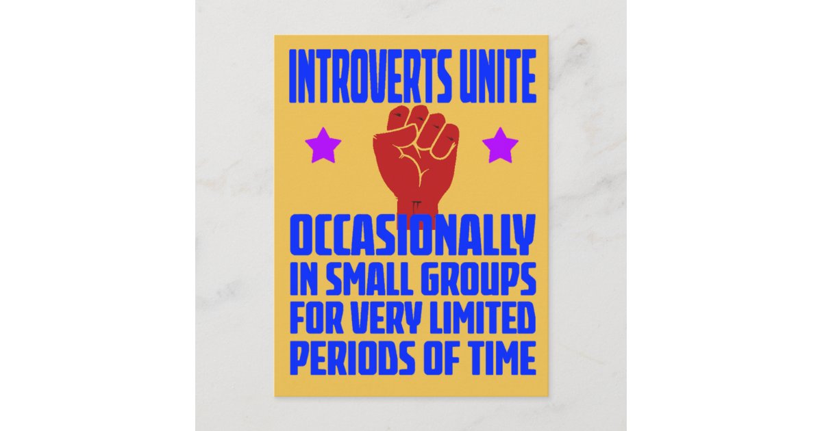 introverts unite postcard | Zazzle