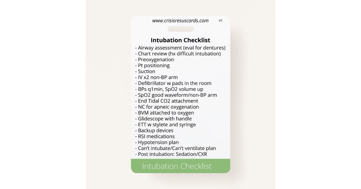 Intubation and Sedation Checklists Badge | Zazzle