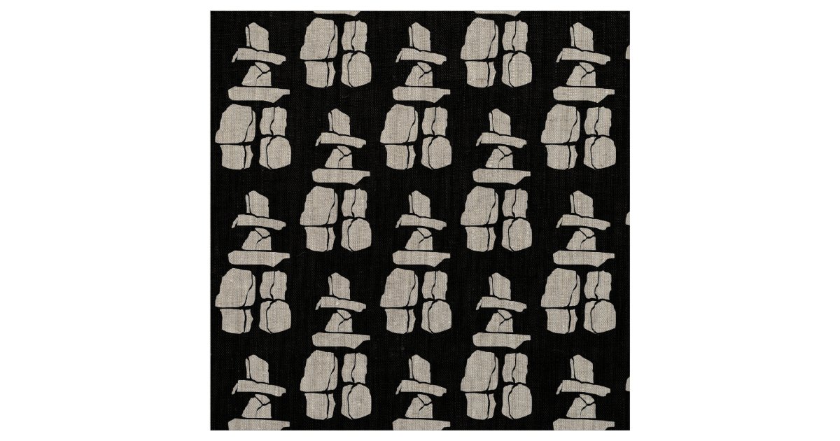Inuit Art Fabric Vancouver Inukshuk Fabrics Linens | Zazzle